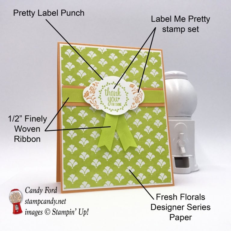 Pretty Label Thank You Card - Stamp Candy