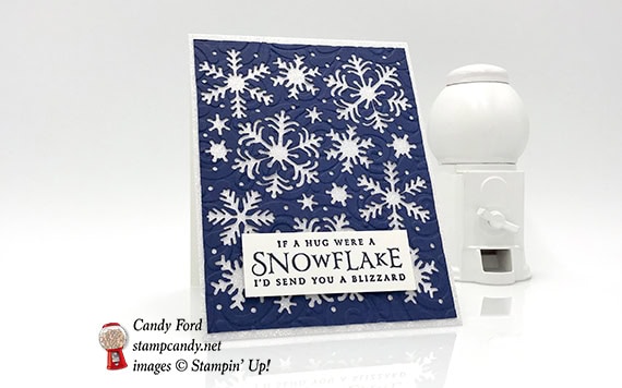 Beautiful Blizzard Snowflake Hug Card - Stamp Candy